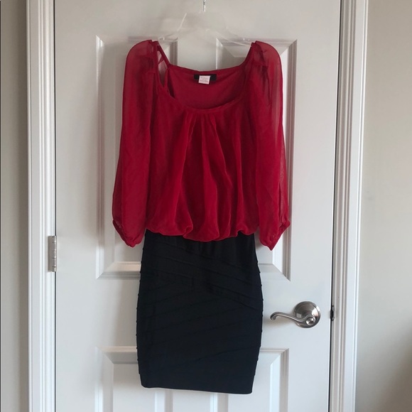 B. Smart | Dresses | B Smart Red Black Dress 34 | Poshmark